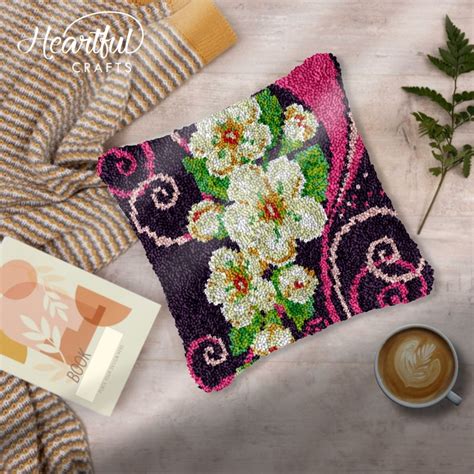 Groovy Flowers Diy Latch Hook Pillowcase Making Kit For Adults Latch