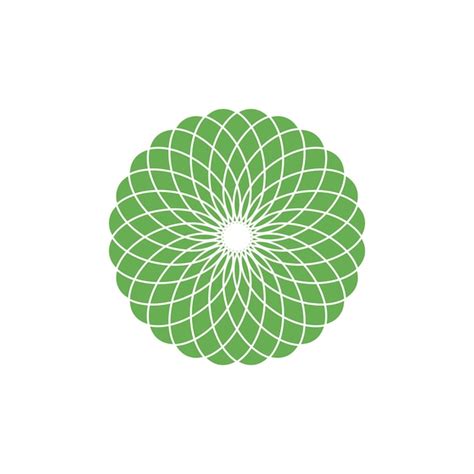 Flor Mandala Icono Vector Logo Plantilla Vector Premium