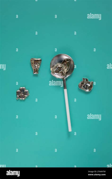 Fun Tin Casting Set For New Years Partytin Spoon And Tin Figurines On