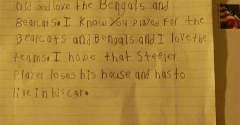 7 Yo Fan Wrote A Letter To Bengals Punter Kevin Huber Who Broke His