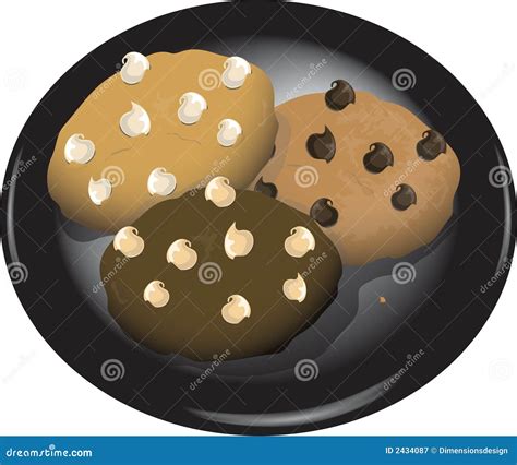 Cookies On A Plate Stock Vector Illustration Of Baked 2434087