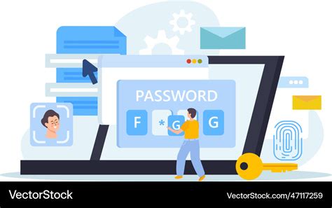Password Data Protection Composition Royalty Free Vector