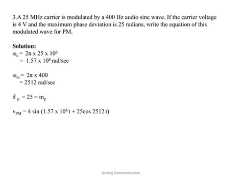 Angle Modulation Frequency Modulation And Phase Modulation Pptx