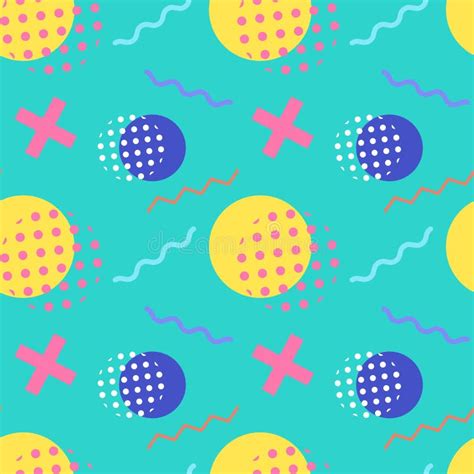 Colorful Abstract Seamless Pattern With Geometric Shapes Stock