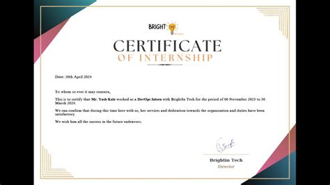 Yash Kale On Linkedin Aws Devopsintern Cloudcomputing Brightintech