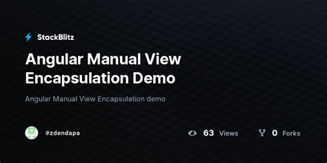 Angular Manual View Encapsulation Demo Stackblitz