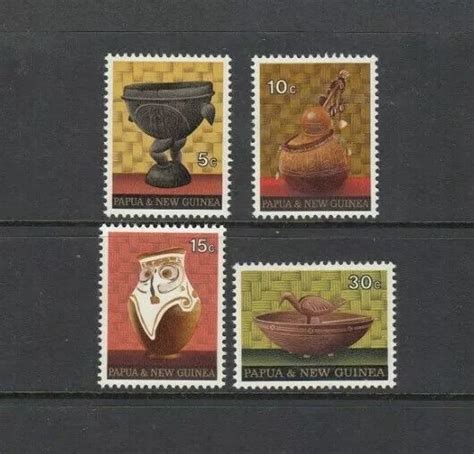PAPUA NEW GUINEA 1970 NATIVE ARTIFACTS Set Of 4 Mint Never Hinged EUR