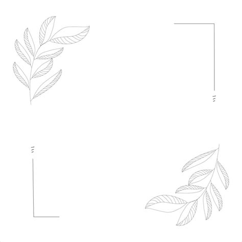 Premium Vector Linear Frame With Plant Branch