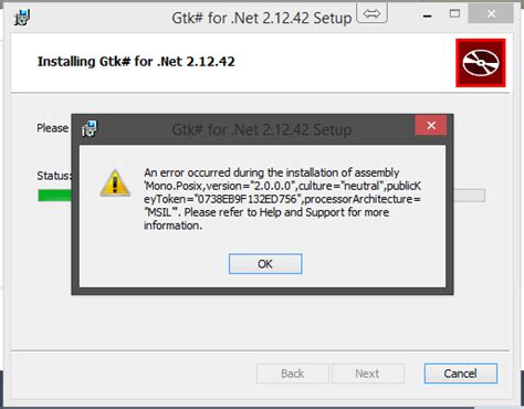 Unity Game Engine Error Installing Gtk On Windows 81 Stack Overflow