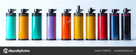 Assorted Vapes Displayed Row Varied Designs Colors Concept Modern