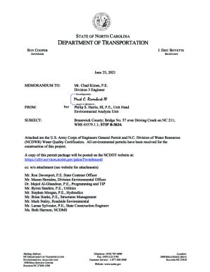 Fillable Online The Proposed Project Involv N C Department Of