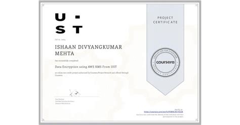 Ishaan Mehta On Linkedin Completion Certificate For Data Encryption