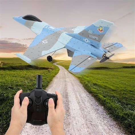 Plplaaoo Avión Rc F16 Planeador Rc De 3 Canales Avión De Control Remoto