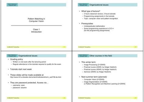 Pattern Matching In Computer Vision Class Introduction
