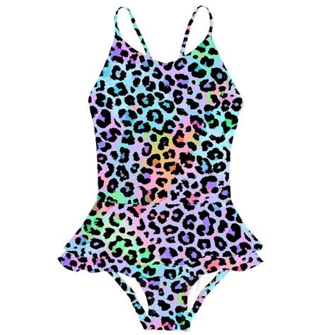 Girls Swimsuit One Piece Floral Skirted Bathing Suit Modest Beach