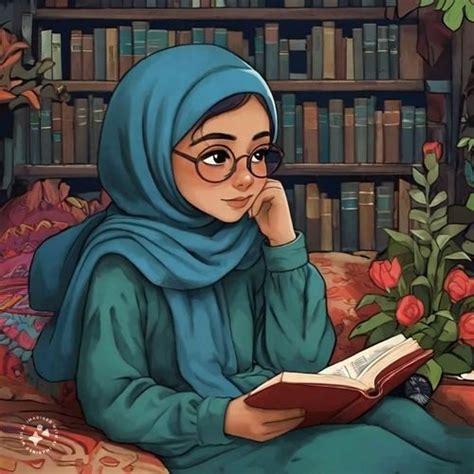 عکس پروفایل دختر با حجاب در حال کتاب خواندن دفتر انشا