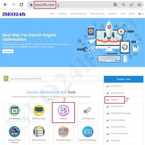How To Open The CVBuilder Platform ISEO H SEO Toolkits