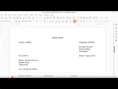 Master Debit Note Creation In MS Word A New Invoice Niche Guide New Invoice