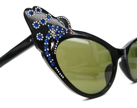 Rare Vintage 50s Wild Butterfly Cat Eye Glasses Sunglasses Eyewear