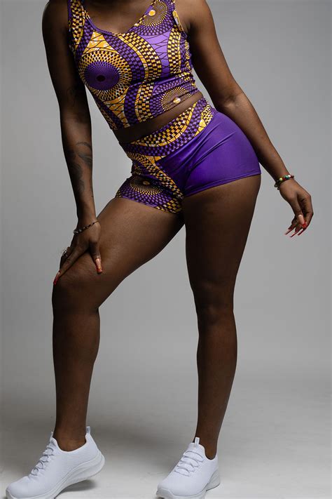 Purple Two Toned Bike Shorts Bimbola Designs