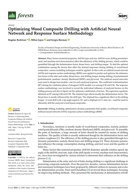 (PDF) Optimizing Wood Composite Drilling with Artificial Neural Network and Response Surface ...