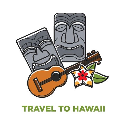 Cartel De Viaje A Hawai Vector Premium