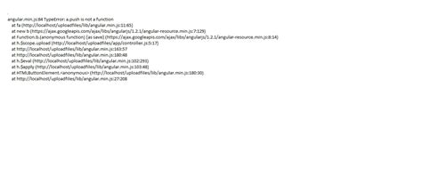 Javascript Angularjs Resource Error Apush Is Not A Function Stack