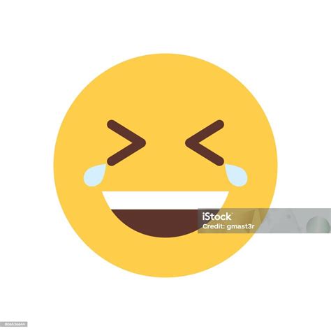 Dessin Animé Sourire Jaune Rire Gens Emoji Émotion Icône Vecteurs