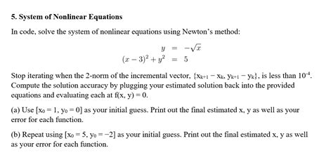 Solved PYTHON CODE System Of Nonlinear Equations In Code Chegg