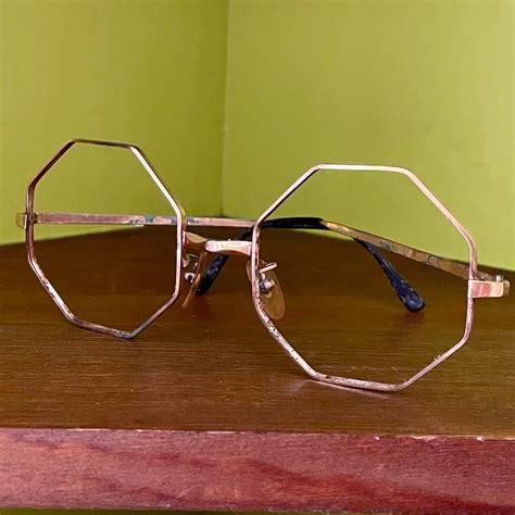 Vintage Metal Octagonal Glasses Frames By Selecta Made In France Retro Eyeglasses No Glass