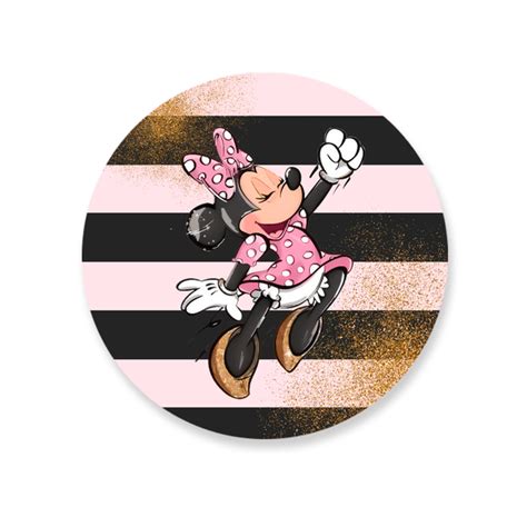 Capa Painel Redondo Minnie Laço Rosa Loja Bibi Painéis