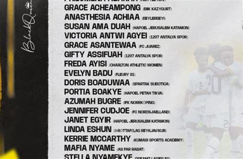 Freda Ayisi Headlines Black Queens Squad For Zambia Clash Ghana Football Association