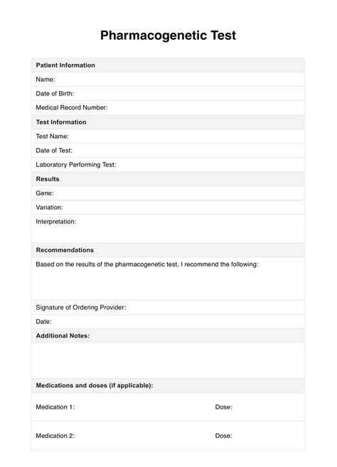 Pharmacogenetic Test