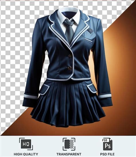 Premium Psd A Woman Wearing A Blue Dress And Black Tie Stands In