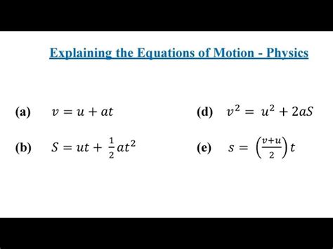 Physics Equations Motion Mastering Equations Of Motion A
