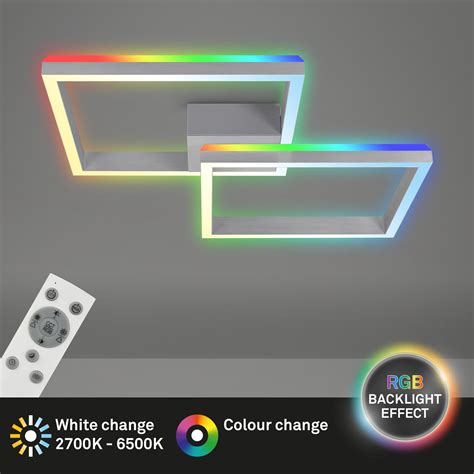 Rgb Cct Led Ceiling Lamp 64 Cm Led Board 40 W 3600 Lm Aluminum Colored
