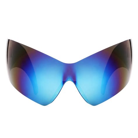 Clutch Modern Rimless Oversized Color Pop Curved Sunglasses Cramilo