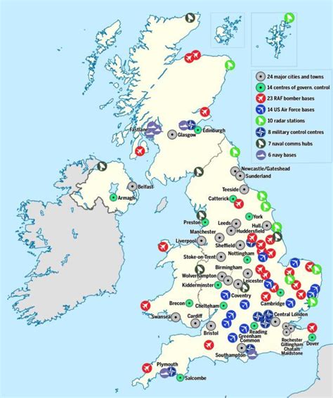 Probable Targets Of Soviet Nuclear Attacks In Great Britain