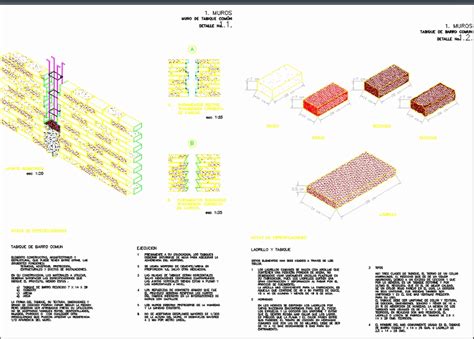 Muro De Tabique En AutoCAD Descargar CAD KB Bibliocad