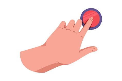 Premium Vector Hand Pushing And Pressing Button Finger Pressing