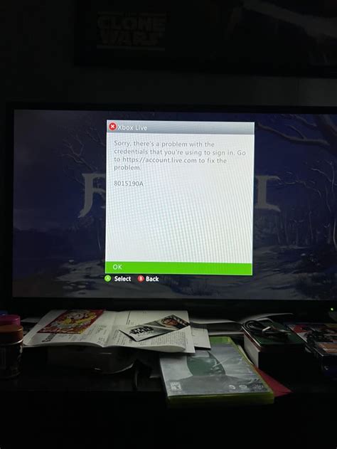 tried logging in and this message appeared r xbox360
