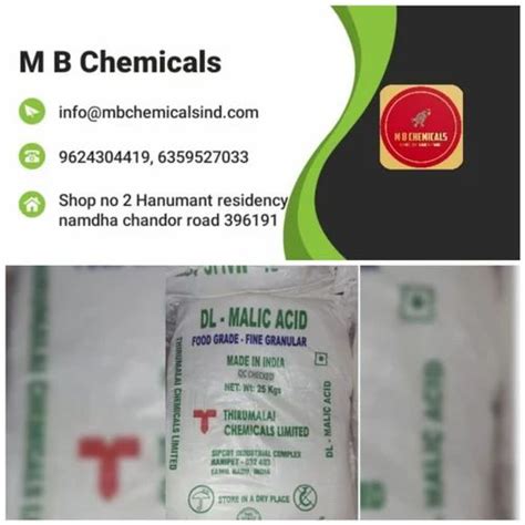 Powder Dl Tartaric Acid For Food Packaging Size 25 Kg At ₹ 128kg In