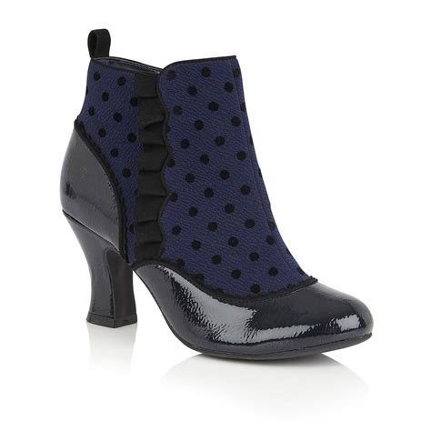 Antoinette Blue Spot High Heel Boots By Ruby Shoo Belle Divino