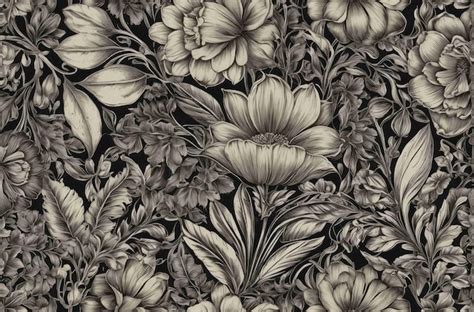 Premium Photo Monochrome Floral Patterns