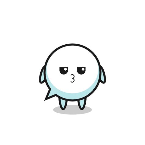 Premium Vector The Bored Expression Of Cute Speech Bubble Characters