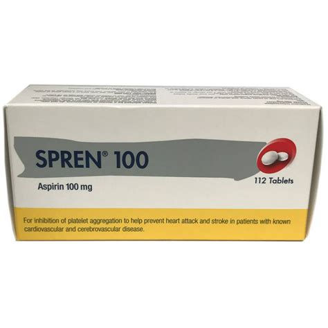 Spren Aspirin 100mg Tablets Heart Health Support 112 Pack