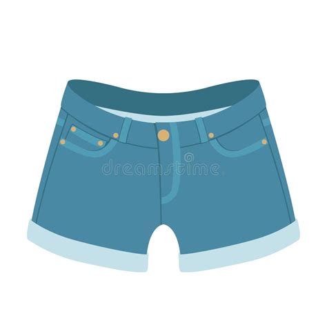 Jeans Shorts Vector Illustration Flat Style Front Stock Vector