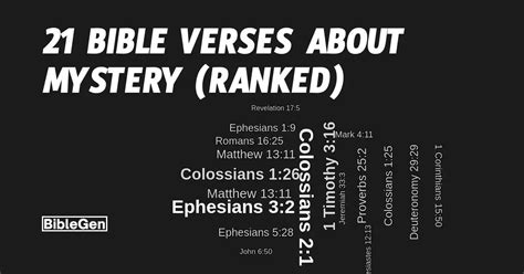 21 Bible Verses On Mystery