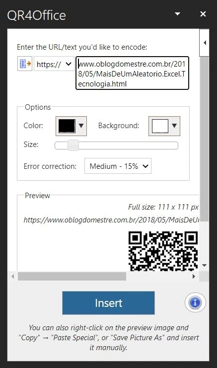 Inserindo Qr Code No Excel Algumas Funções Do Excel Xiii