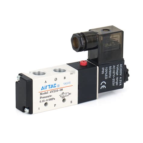 Original Airtac Pneumatic Electric Solenoid Valve 5way 2 Position Con